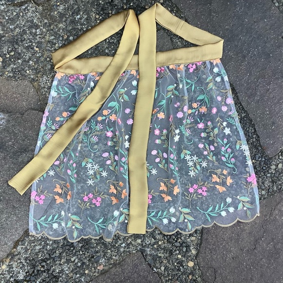 Hand Crafted | Accessories | 8 Wide Multi Color Embroidered Lace Apron ...
